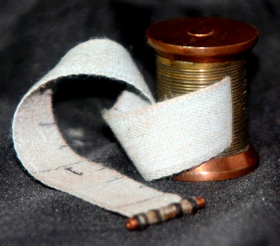 Old METAL spool TAPE MEASURE c1800 SEWING Novelty, ANTIQUE, FIGURAL ...