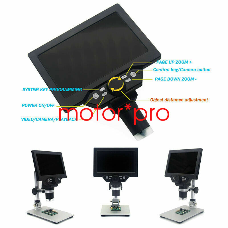 w/Battery MUSTOOL G1200 12MP 7'' HD Digital Microscope 1-2000X Zoom ...