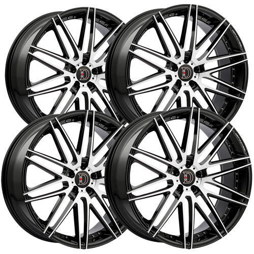 (Set of 4) Defy D01 20x9 5x4.5" +40mm Black/Machined Wheels Rims 20 ...