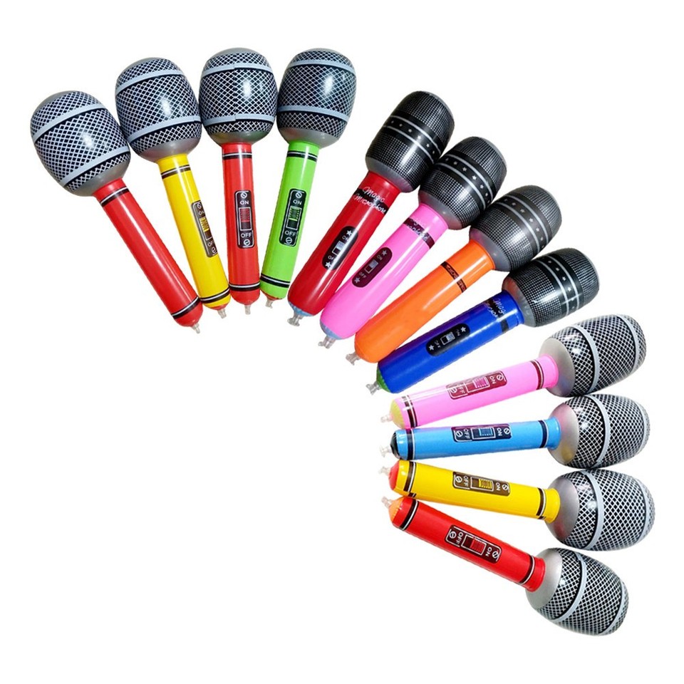 12 Pcs Inflatable Microphone Prop Party Microphones Musical Instruments ...