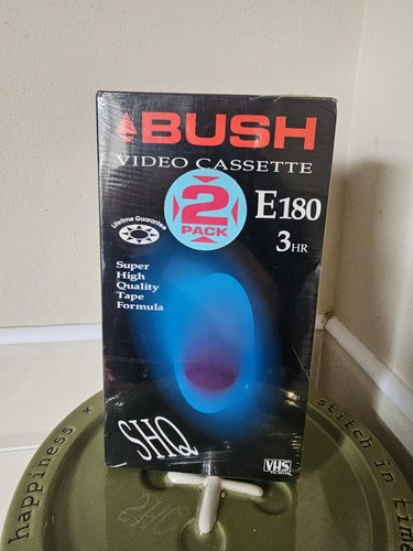 2 PACK Bush Blank VHS Cassettes X2 VHS Tapes E180 3hrs New & Sealed ...