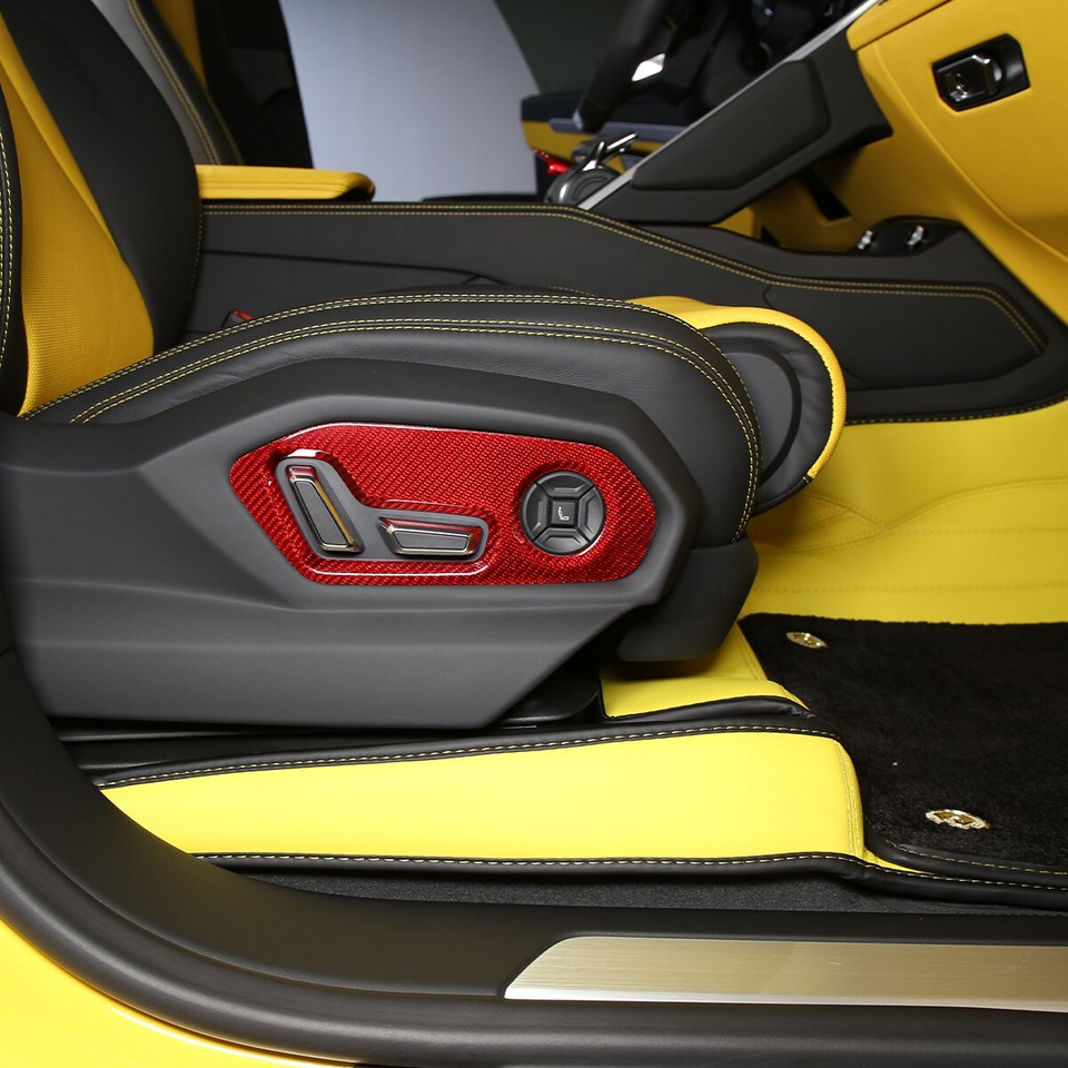 Red Carbon Seat adjustment button panel Cover trim For Lambor*ghini ...