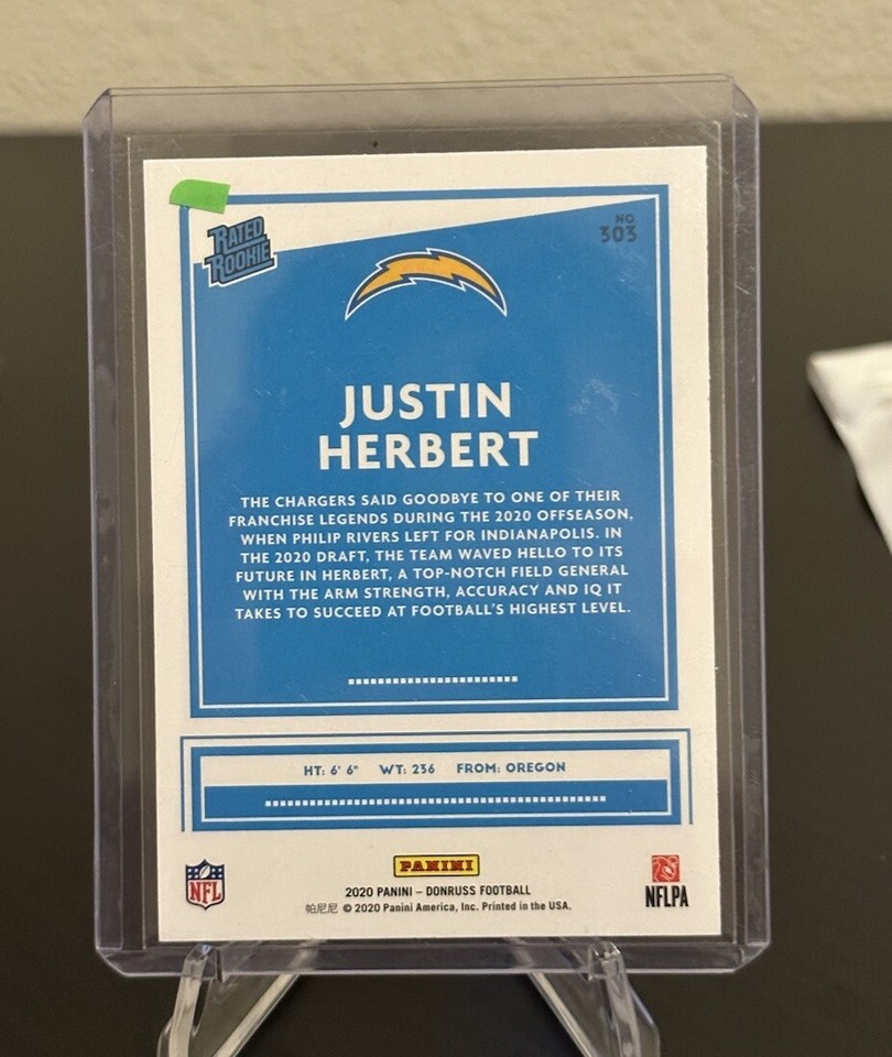 2020 Panini Donruss - Rated Rookie #303 Justin Herbert (RC) | eBay