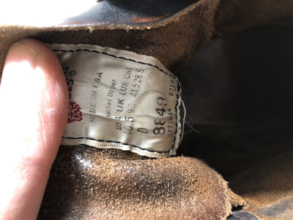 Thrashed Red Wing 8849 Moc Toe Black Heritage Work Boots US Mens 10.5D ...