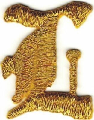 1 1/8" Fancy Metallic Gold Old English Alphabet Letter L Embroidered ...