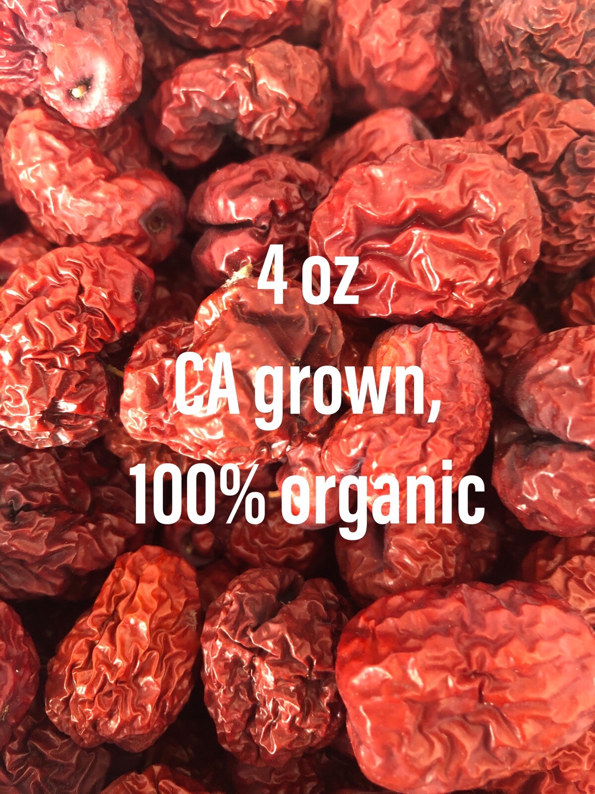 4 oz 100% Organic California Grown Dried Jujubes Red Dates Sweet Health ...