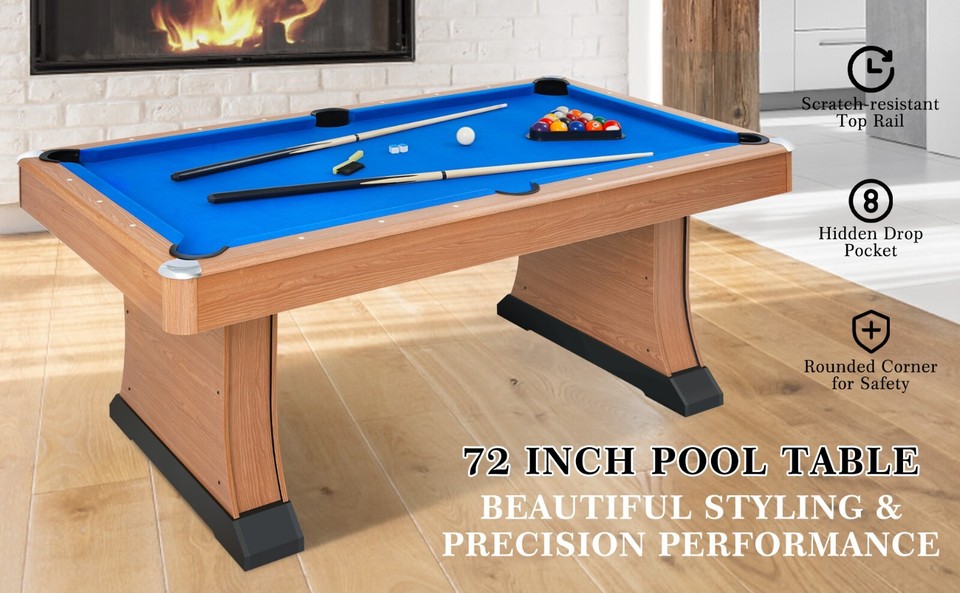 6ft Billiard Tables Bar-Size Pool Table Heavy Duty Family Game Room Man ...
