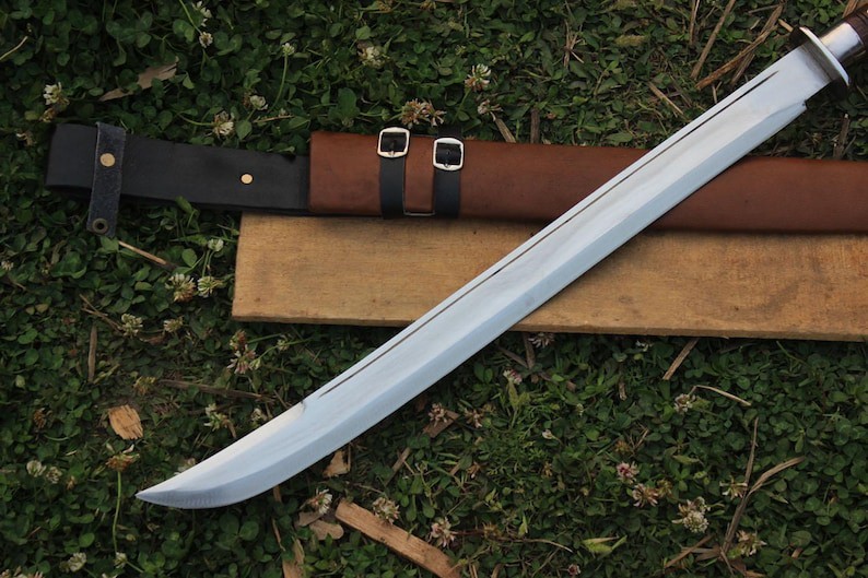 Custom Handmade Carbon Steel Blade Survival Viking Sword | Hunting ...