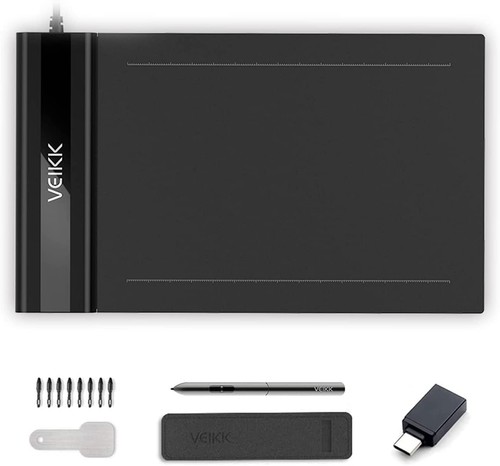Drawing Tablet,VEIKK S640 Digital Graphics Tablet, 6x4 Inch Ultra-Thin ...