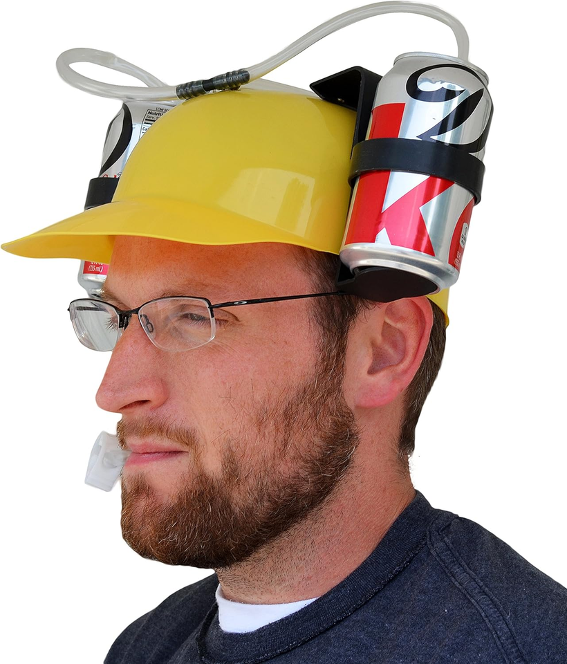 Beer and Soda Guzzler Helmet and Drinking Party Hat, Yellow | eBay