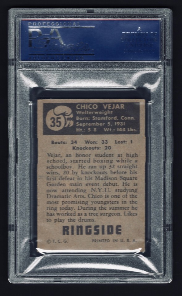 1951 Topps Ringside #35 Chico Vejar - PSA EX 5 | eBay