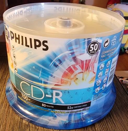 Philips CD-R 50 Pack 700 MB 80 Min 52x Brand New Factory Sealed Blank ...