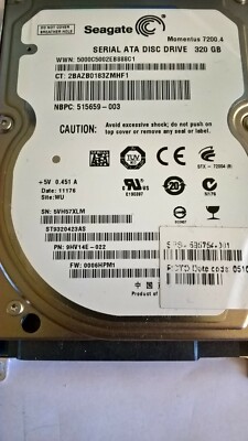 Seagate. Momentus Model: ST9320423AS. 320GB | eBay