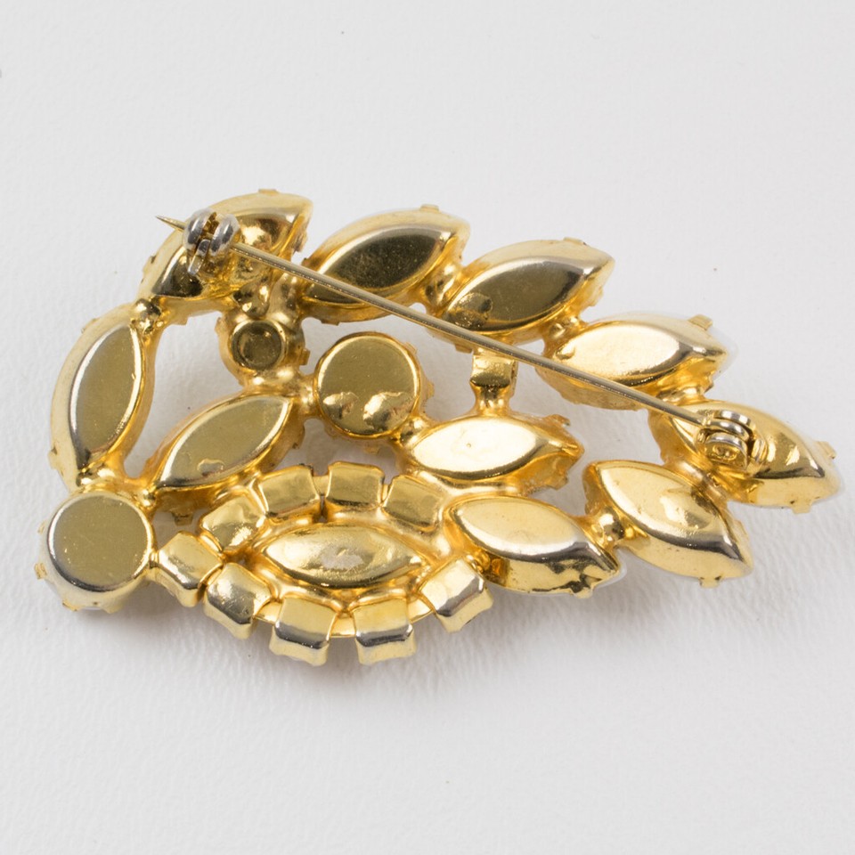 Vintage Jeweled Pin Brooch White Rhinestones | eBay