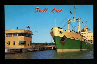 Ship postcard Bertrand H. Snell Lock St. Lawrence Seaway Potsdam, New ...