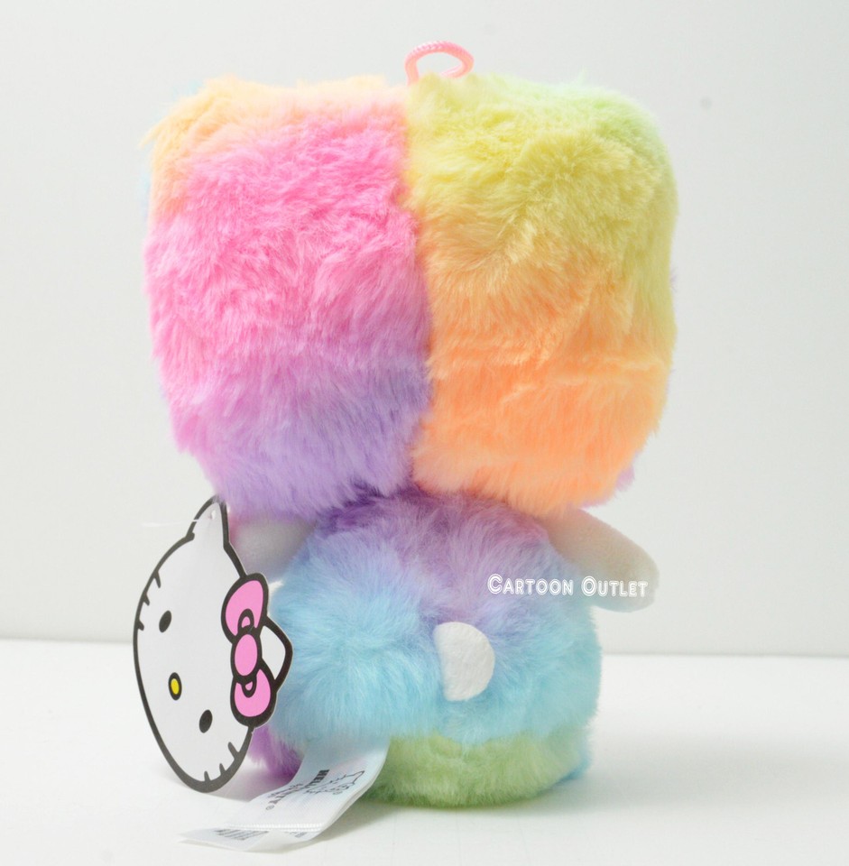 Sanrio Hello Kitty Rainbow Teddy Costume 7" Plush Figure Stuffed Girl ...