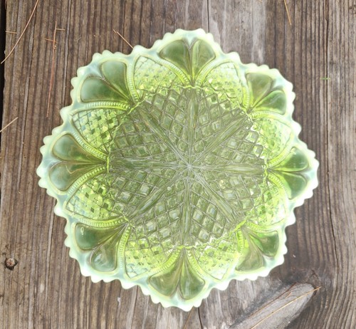 Antique Davidson Pearline Vaseline Glass Bowl Williams & Mary #14883 ...