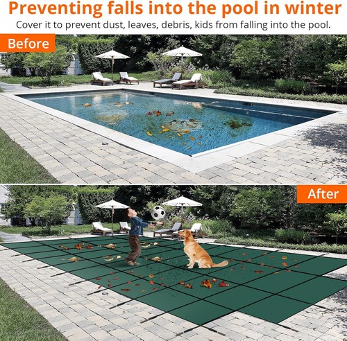 Pool Safety Cover Rectangular Inground Swimming Pool Winter Pool Cover ...