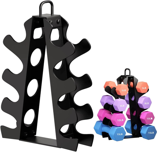 4 Tier Dumbbell Rack Stand Only, Weight Rack for Home Gym Dumbbells (5 ...