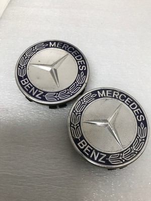SET OF 2 SILVER Mercedes-Benz Center Caps 75 mm A1714000125 11d7ba9f | eBay