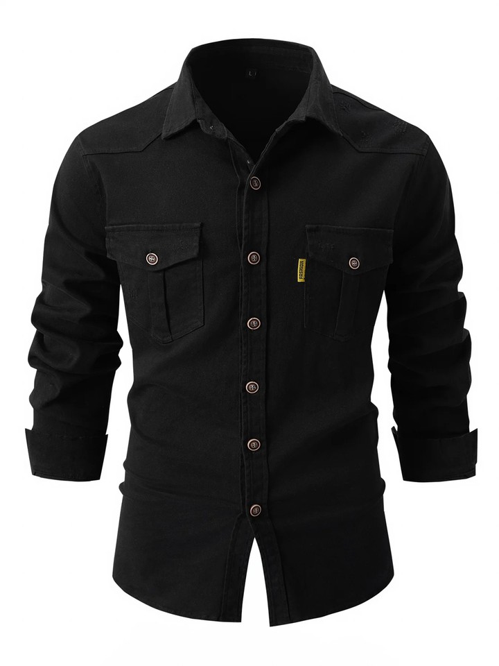 Men's Long Sleeve Shirt Casual Comfortable Fit Figure Lapel Straight ...