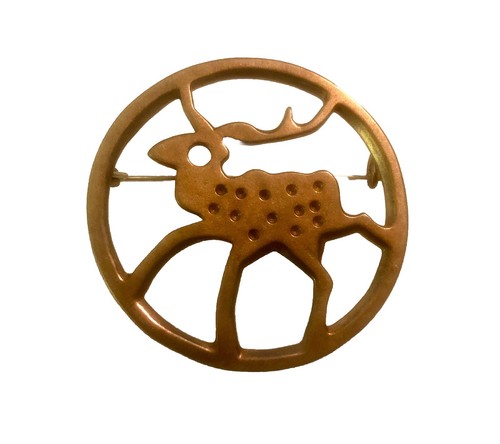 Finland Vintage Juhls Kautokeino Modernist Bronze Moose Reindeer Pin ...