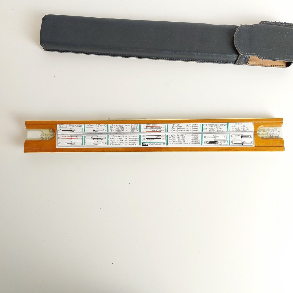Vintage Wooden Slide Rule LOGAR Thermotechn. 2512 Made in Hungary 1960s ...