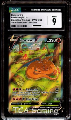 CGC 9 MINT Charizard V SWSH260 FULL ART HOLO 260 SWSH PROMO Pokemon ...