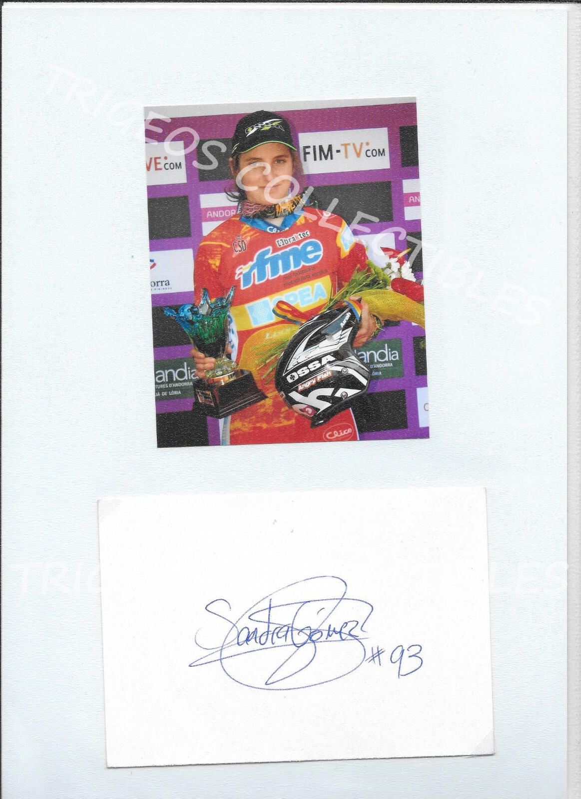 SPANISH SANDRA GOMEZ Trials Rider Photo & Autograph (A4 Display). F-G ...