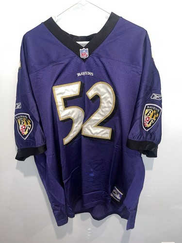 Ray Lewis #52 Baltimore Ravens Vintage NFL Football Jersey White Purple ...