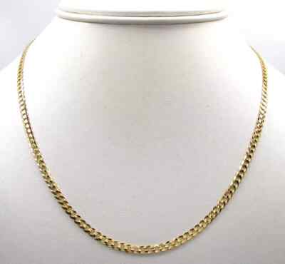 18K Solid Gold Cuban Link Chain Necklace 20" italy | eBay