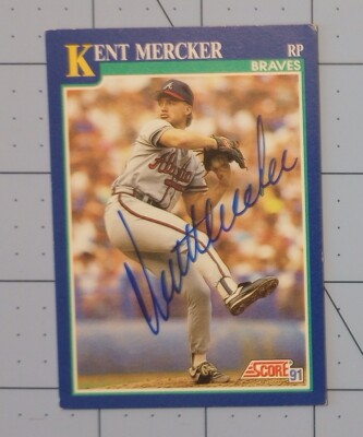 1991 Score #79 Kent Merker (Atlanta Braves) autographed baseball card ...