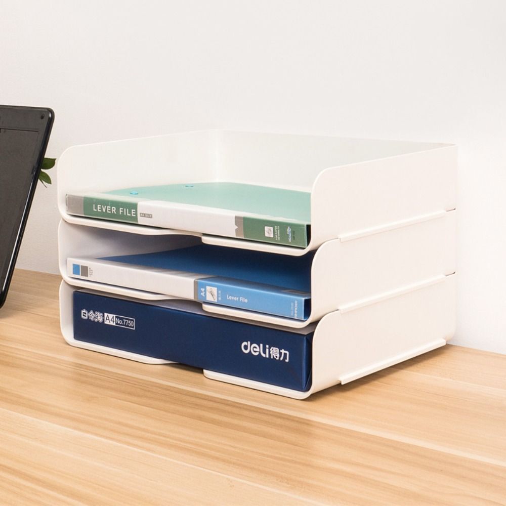 Stackable Desk Organizer Paper Tray Holder Office Desktop File Letter ...