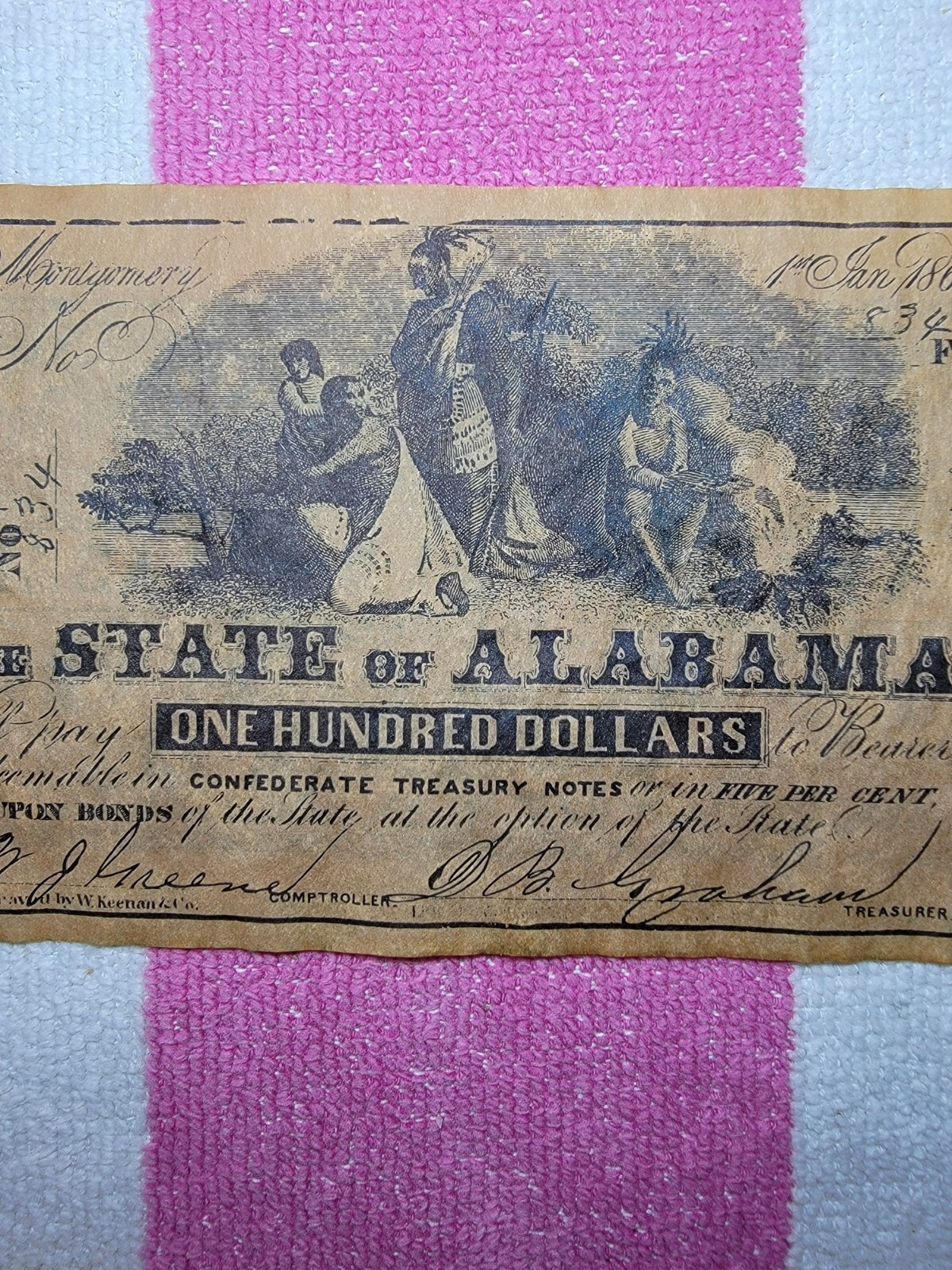 State of Alabama One Hundred Dollar Note 1864 Vintage Reproduction | eBay