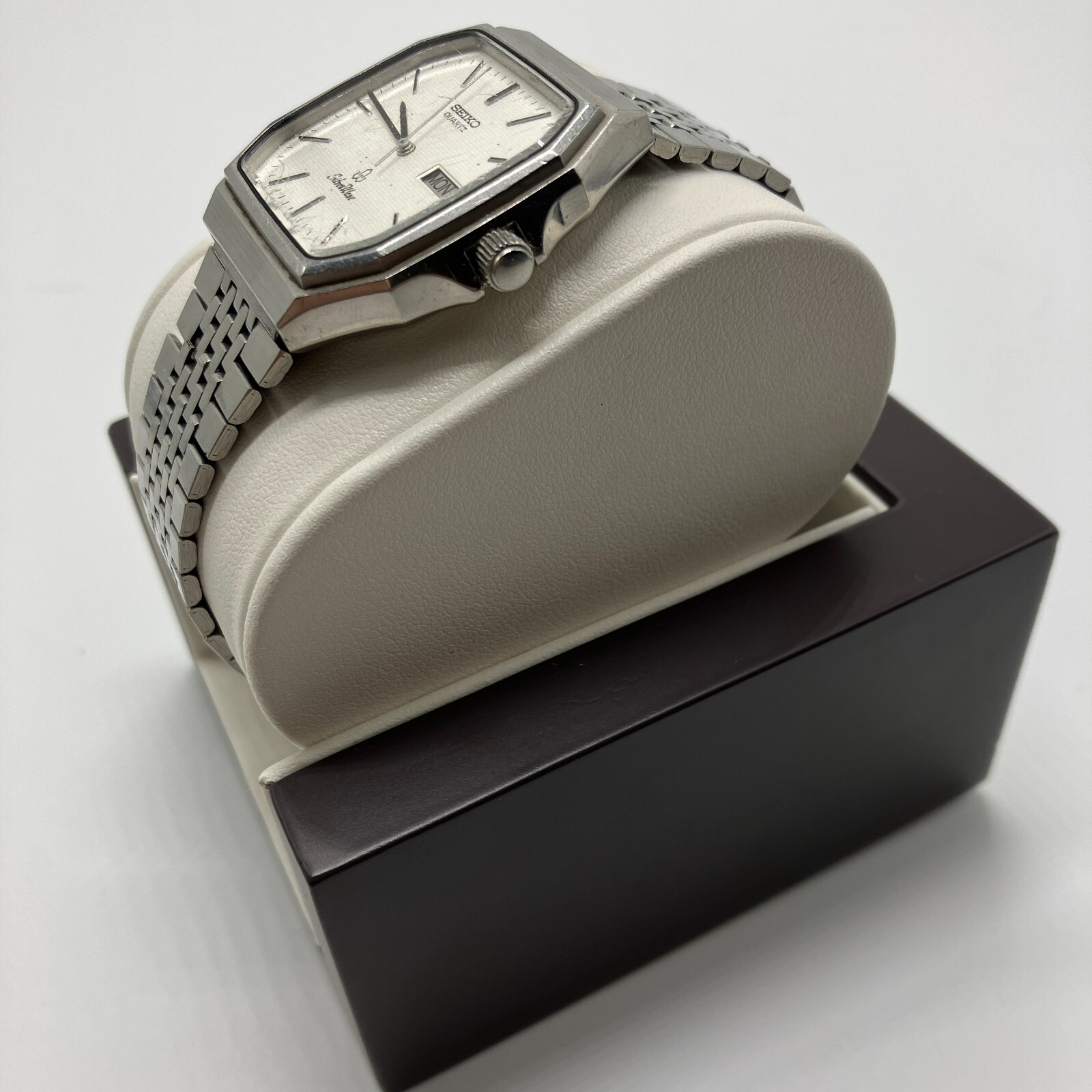 Seiko 5933-5120 Silver Wave Men's Quartz Watch Stainless Steel Japan in ...