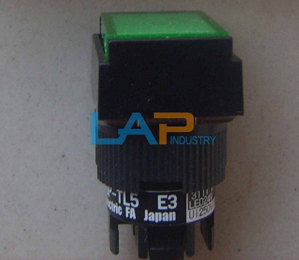 1PCS NEW FOR FUJI button self-locking green button with light AH16P-TL5 ...