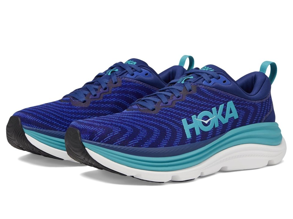 HOKA Womens Gaviota 5 Textile Synthetic Bellwether Blue Evening Sky ...