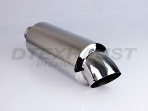 DTM-150 HI POLISHED STAINLESS MUFFLER 6" ROUND TURN DOWN TIP 2.25 ...