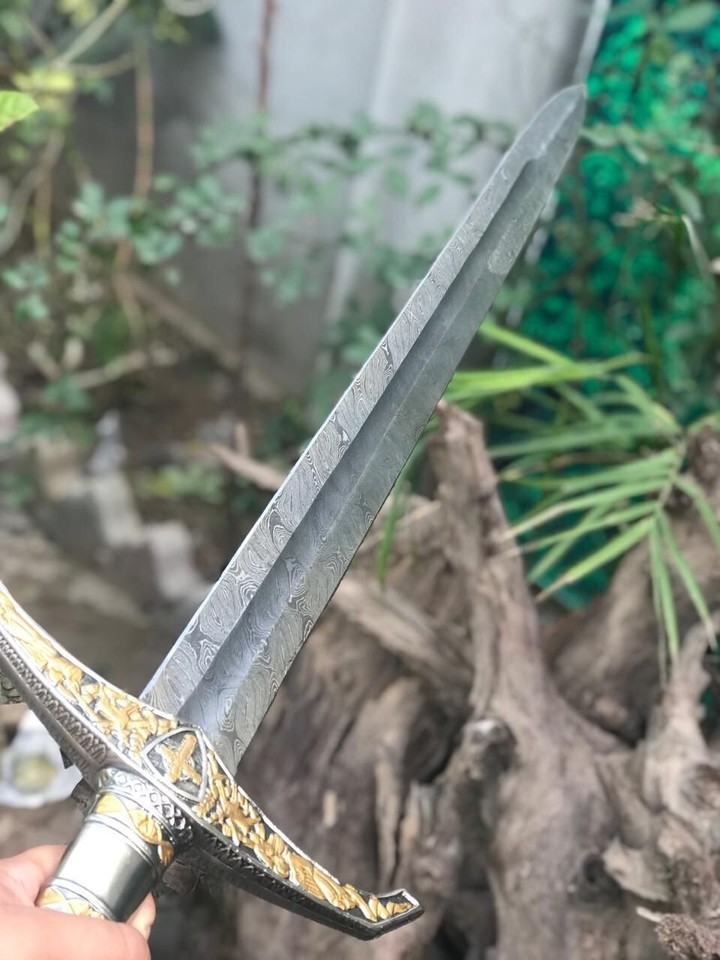 Custom Handmade Sword, Medieval Sword Double Edge Sword, Replica sword ...
