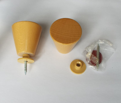 2 x Abschluss - Endstücke Diagonal für 28 mm Gardinenstangen Holz natur ...