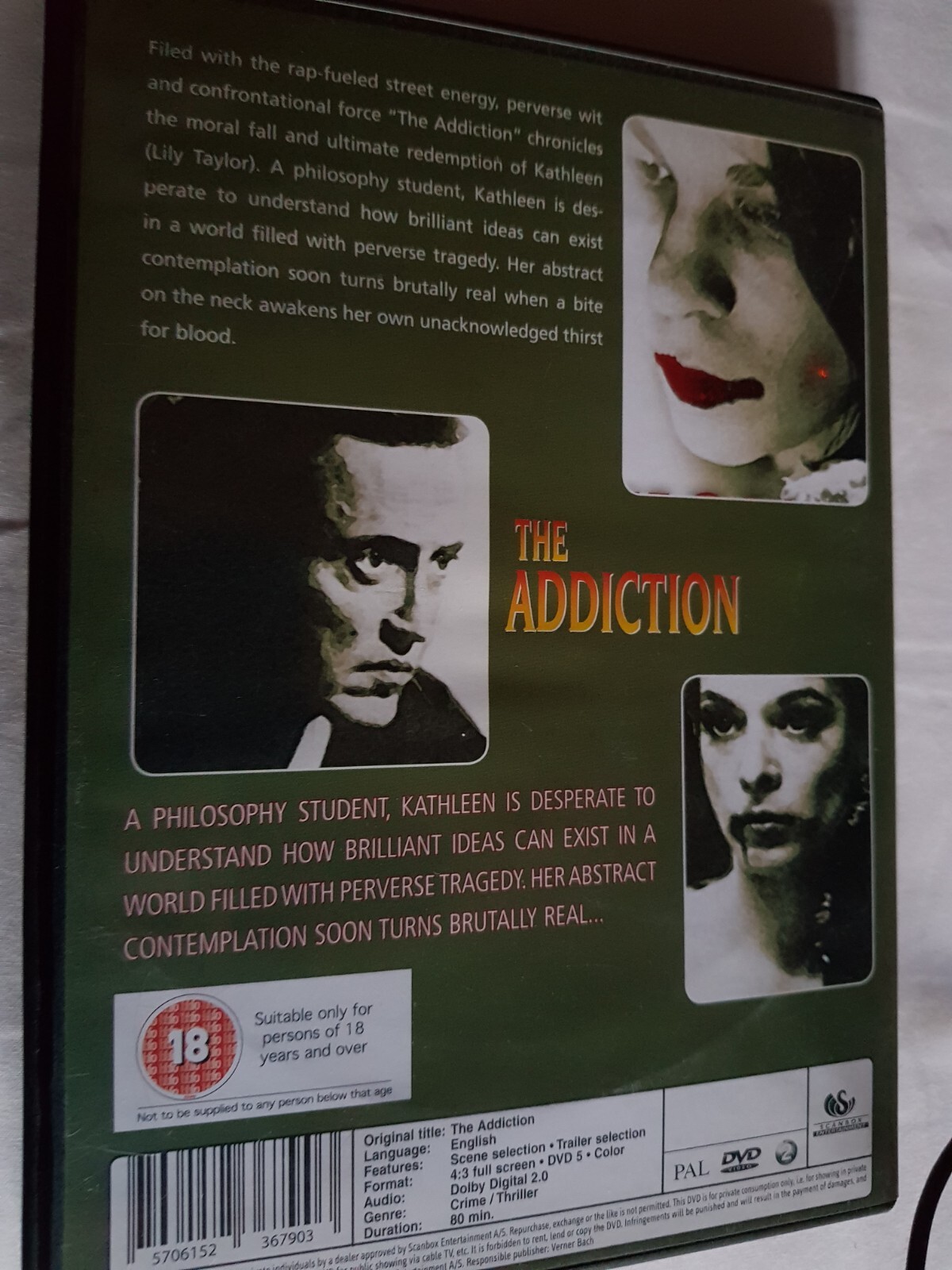 The Addiction DVD Abel Ferrara Christopher Walken 1995 Cult Vampire ...