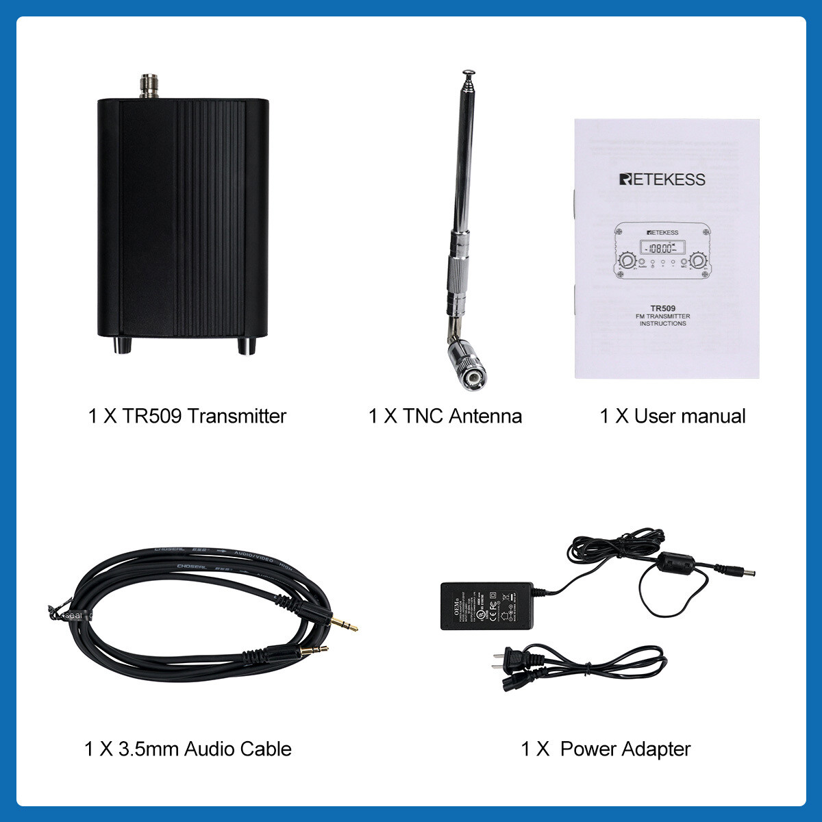 TR509 Wireless FM Transmitter Broadcast Stereo Radio Station Church ...