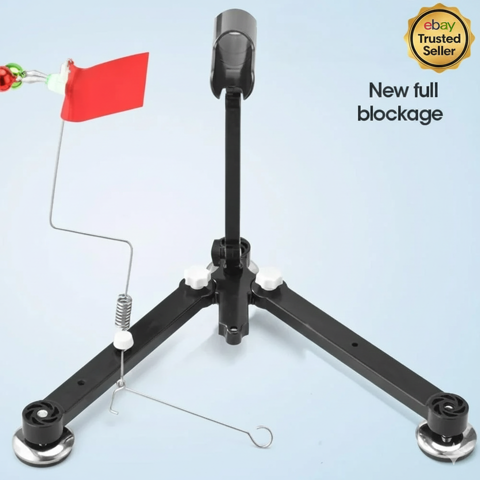Ice Fishing Poll, Tip Up, Rod & Reel Foldable Holder, Tip Down, Ice ...