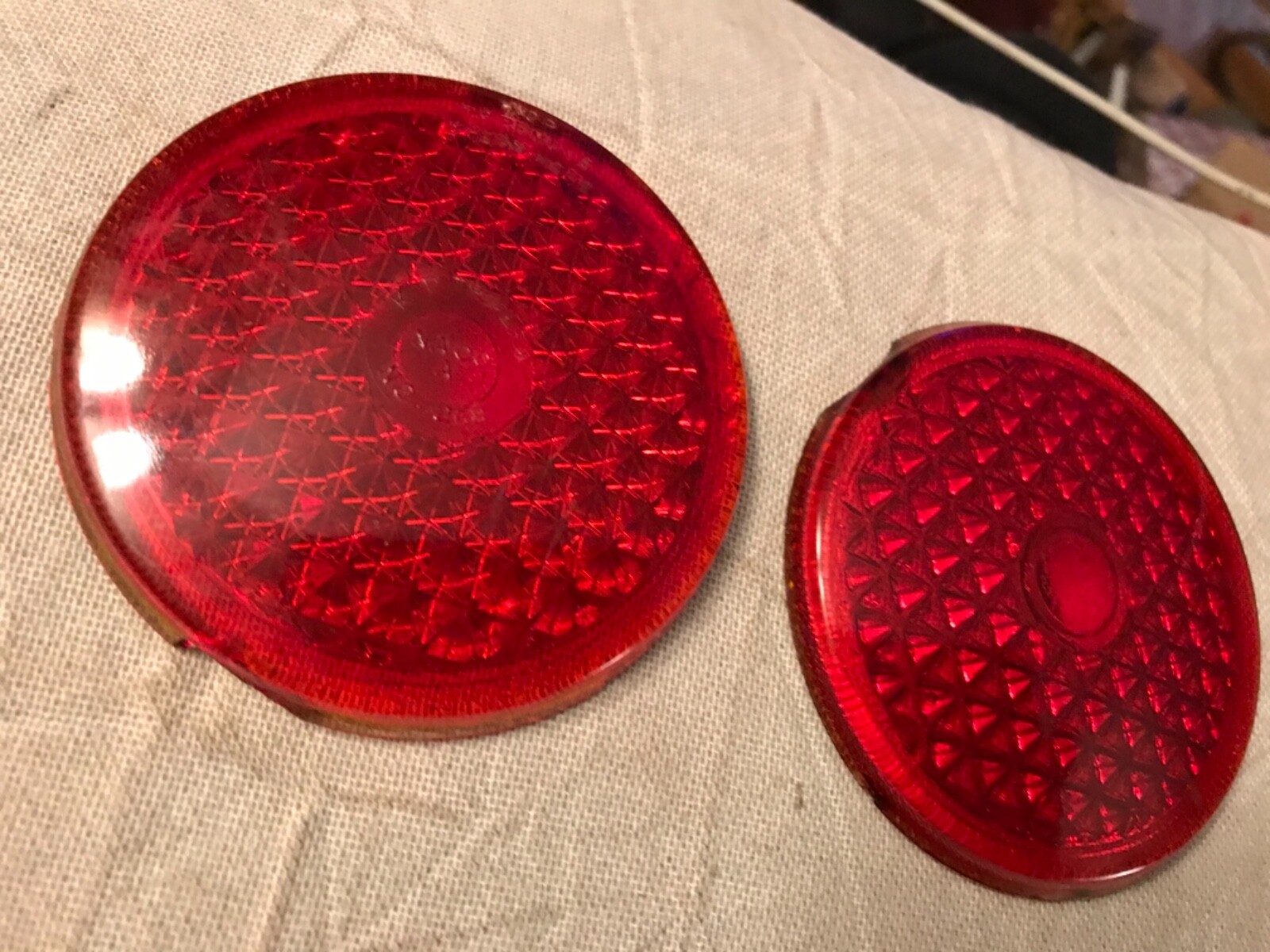 ANTIQUE Vintage K-D TRIFLEX NACO No 268 Red GLASS Tail Light LENS 1933 ...