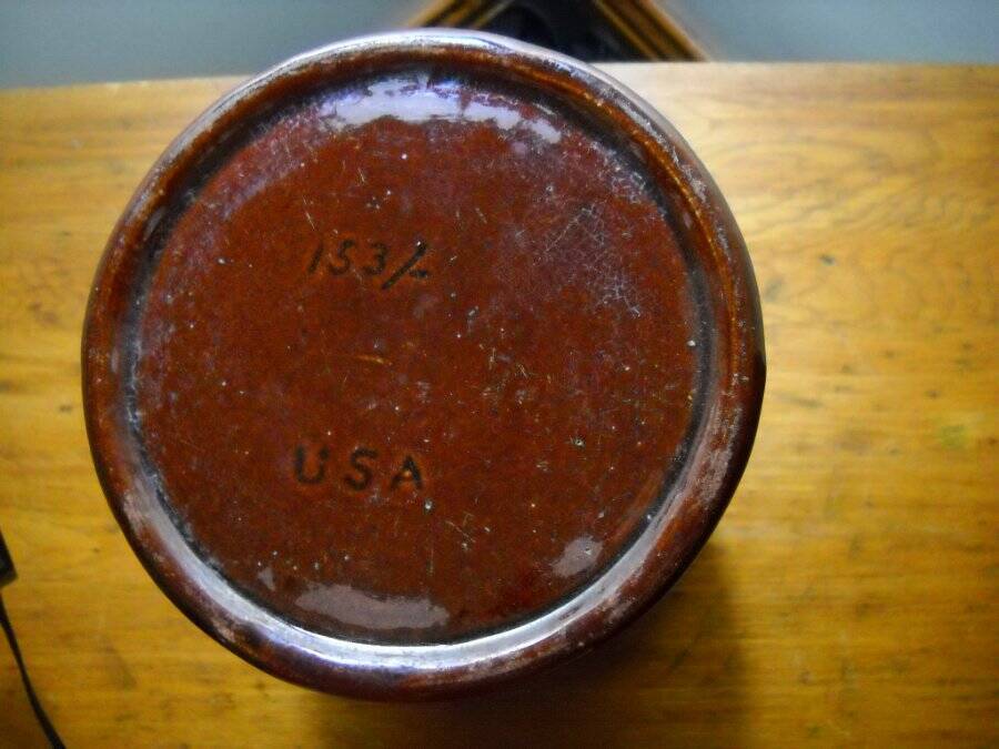 1930's Robinson Ransbottom Pottery Majolica Cattail Pattern Pedestal ...