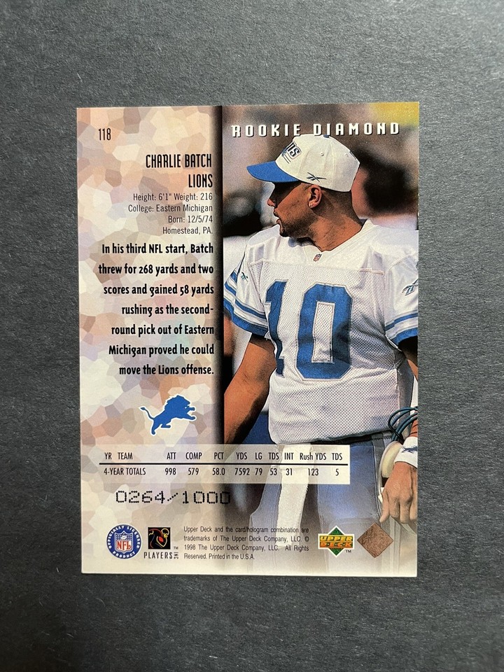 1998 Upper Deck Black Diamond Edition Triple /1000 Charlie Batch #118 ...