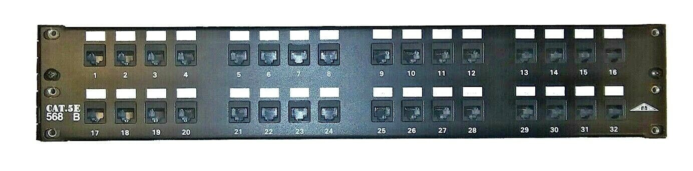 Allen Tel 32 Port CAT5e/568B Patch Panel & AT55HM-3 hinged wall mount ...