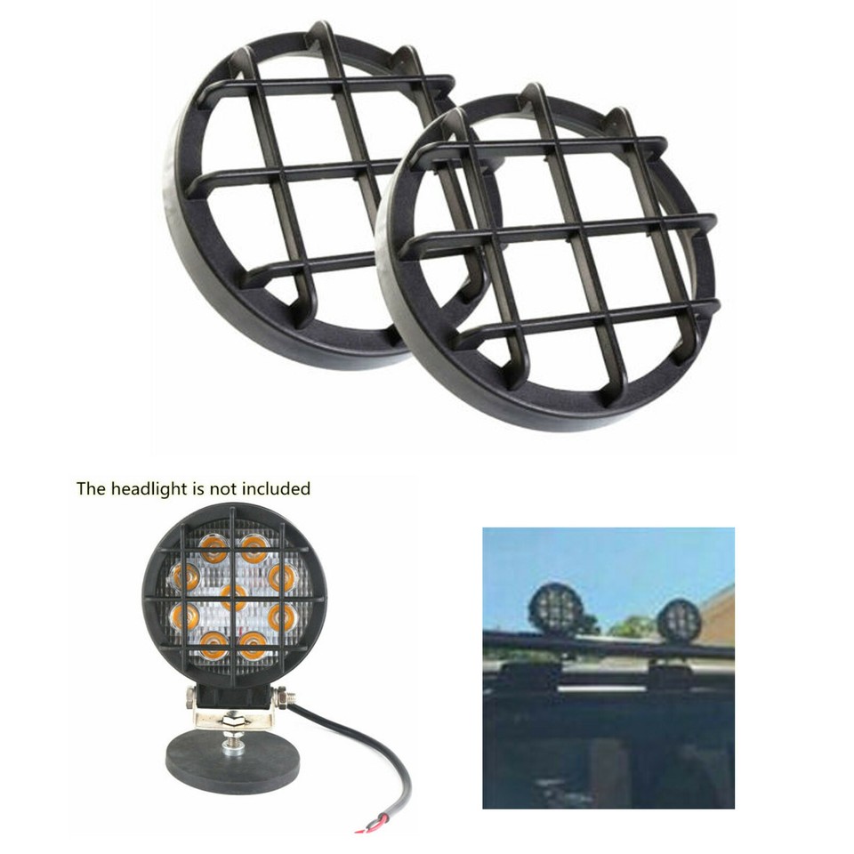 2pcs Black Round LED Lens Cover for 4inch 27W 9 LED Work Light Bar ATV ...
