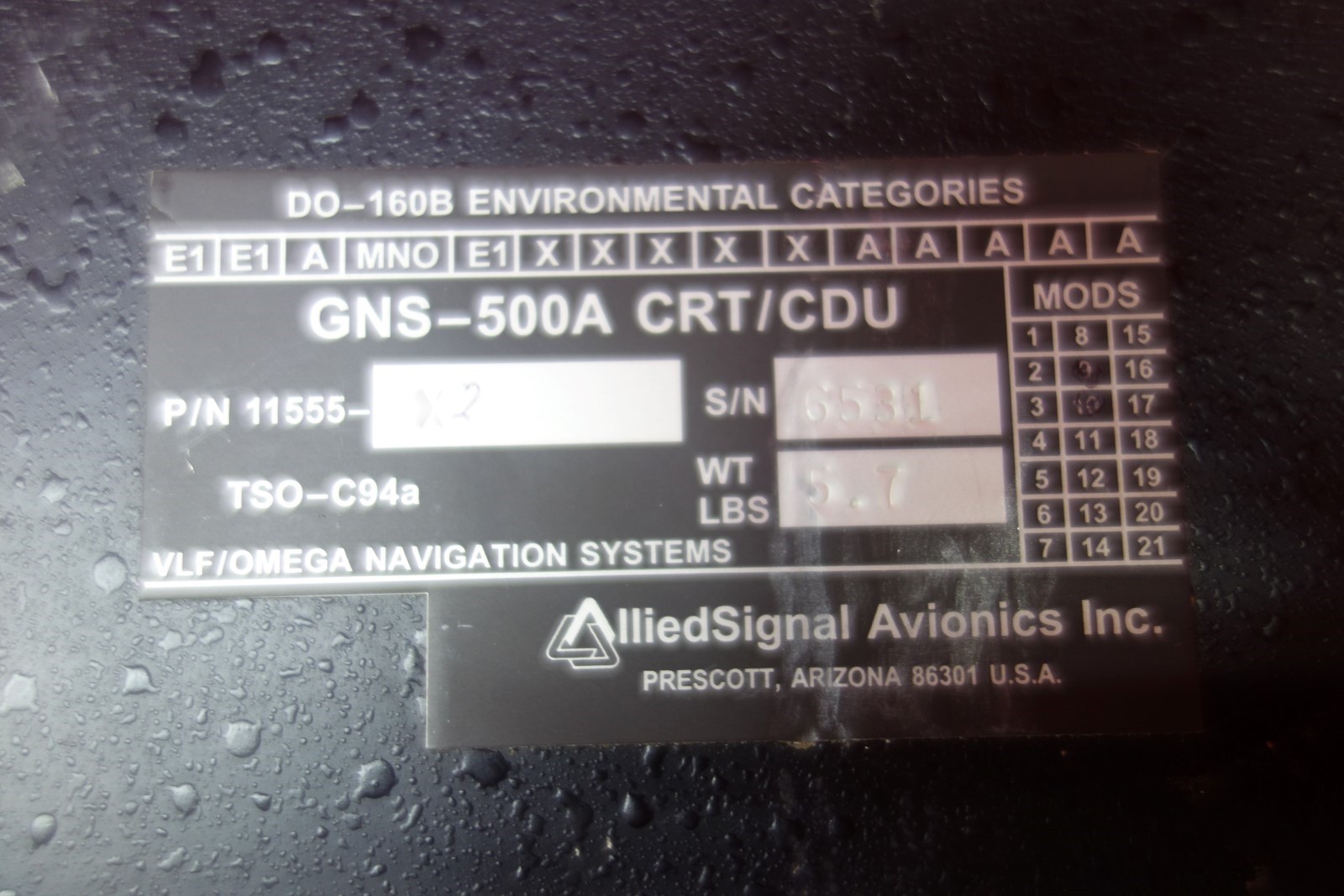 Allied Signal Avionics GNS-500A CRT/ CDU PN 11555-2 | eBay