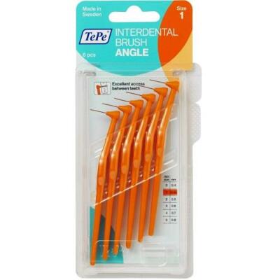 Tepe Angle Interdental Brush - Orange - 6 Brushes Per Pack ...